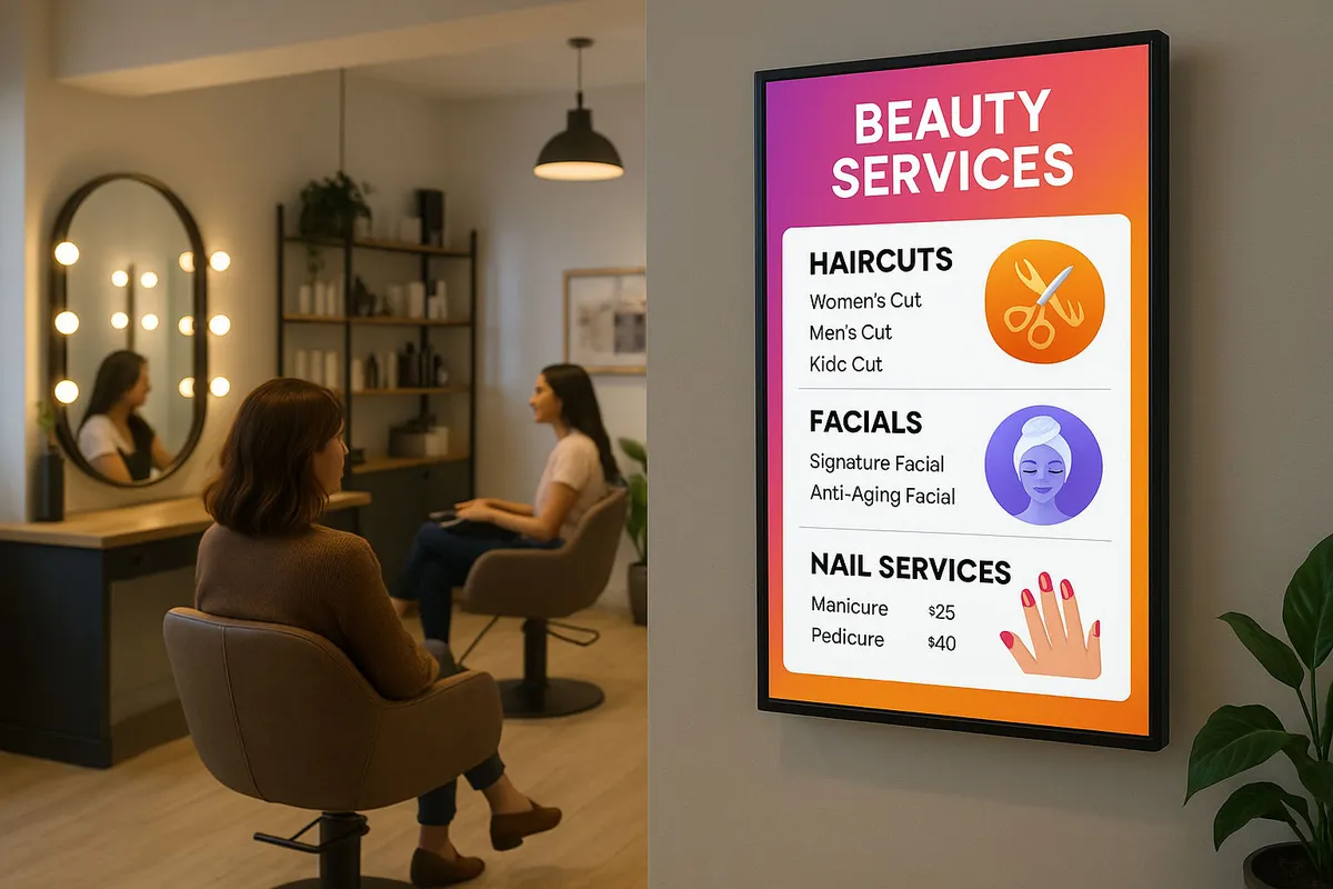 5 Salon Digital Signage Ideas to Attract More Guests — Flickerwall ...